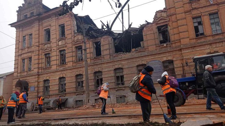Russian Drone Attack Causes Damage to Historic Kharkiv Building ...